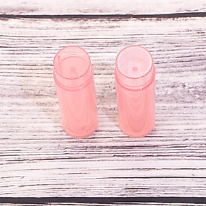 Mini Skater 20Pcs 3/16 Oz (5.5ml) Translucent Lipstick Cosmetic Empty Lip Gloss Lipstick Balm Tube With Caps Container Bottle For Lady Women Makeup Tool (Pink)