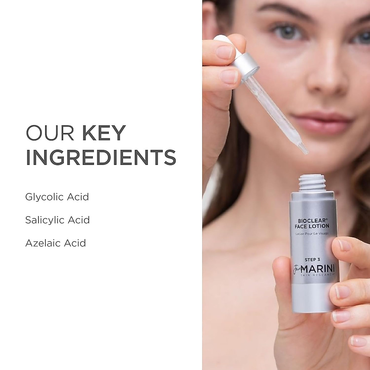 Jan Marini Skin Research Bioclear Face Lotion - Daily Face Moisturizer with Glycolic, Salicylic & Azelaic Acid - Dark Spot Support - Face Lotion for Oily & Normal/Combo Skin - 1 fl oz