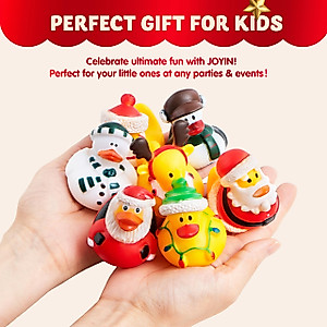 JOYIN 24 PCS Christmas Ducks for Christmas Stocking Stuffers, Xmas Rubber Duck Bath Toys for Kids Gift, Christmas Party Favor Novelty Duckies for Boys, Girls and Toddlers