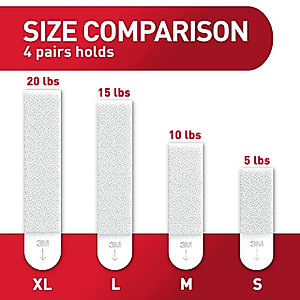 Command 20 lb XL Heavyweight Picture Hanging Strips 16 Pairs (32 Command Strips), Damage Free Hanging Picture Hangers, Heavy Duty Wall Hanging Strips for Home Decor, White Adhesive Strips