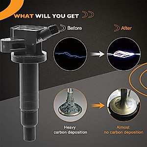 Ignition Coil Pack Set of 4Pcs Compatible with 1.8L L4 Toyota Corolla Matrix Chevrolet Prizm & More Replaces# 9008019015, 9008019019, 9091902239