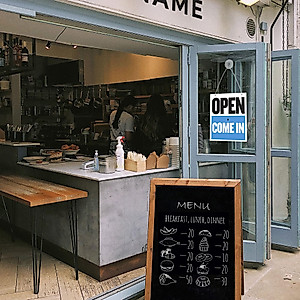 BAZIC Open Sign 7.5"x9", Clock Will Return Will be Back, Double Sides Plastic Vinyl Signs, Business Store Office Bars Retail Salon Shop, 1-Pack