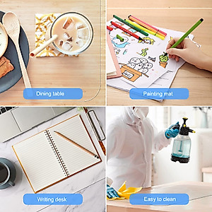 NATRKE Clear Desk Mat Pad, 32"x16" Large Transparent Desk Protector Mat Plastic Desk Mat, 1.5mm PVC Waterproof Non-Slip Clear for Desktop Home Office