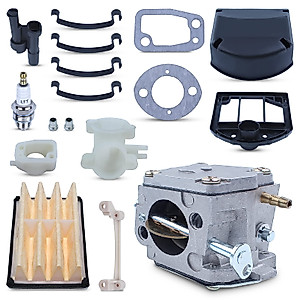 Adefol Carburetor Carb for Husqvarna 61 266 268 272 272XP Chainsaw with Bracket Air Filter Intake Manifold Gasket Spark Plug Elbow Grommet Kit