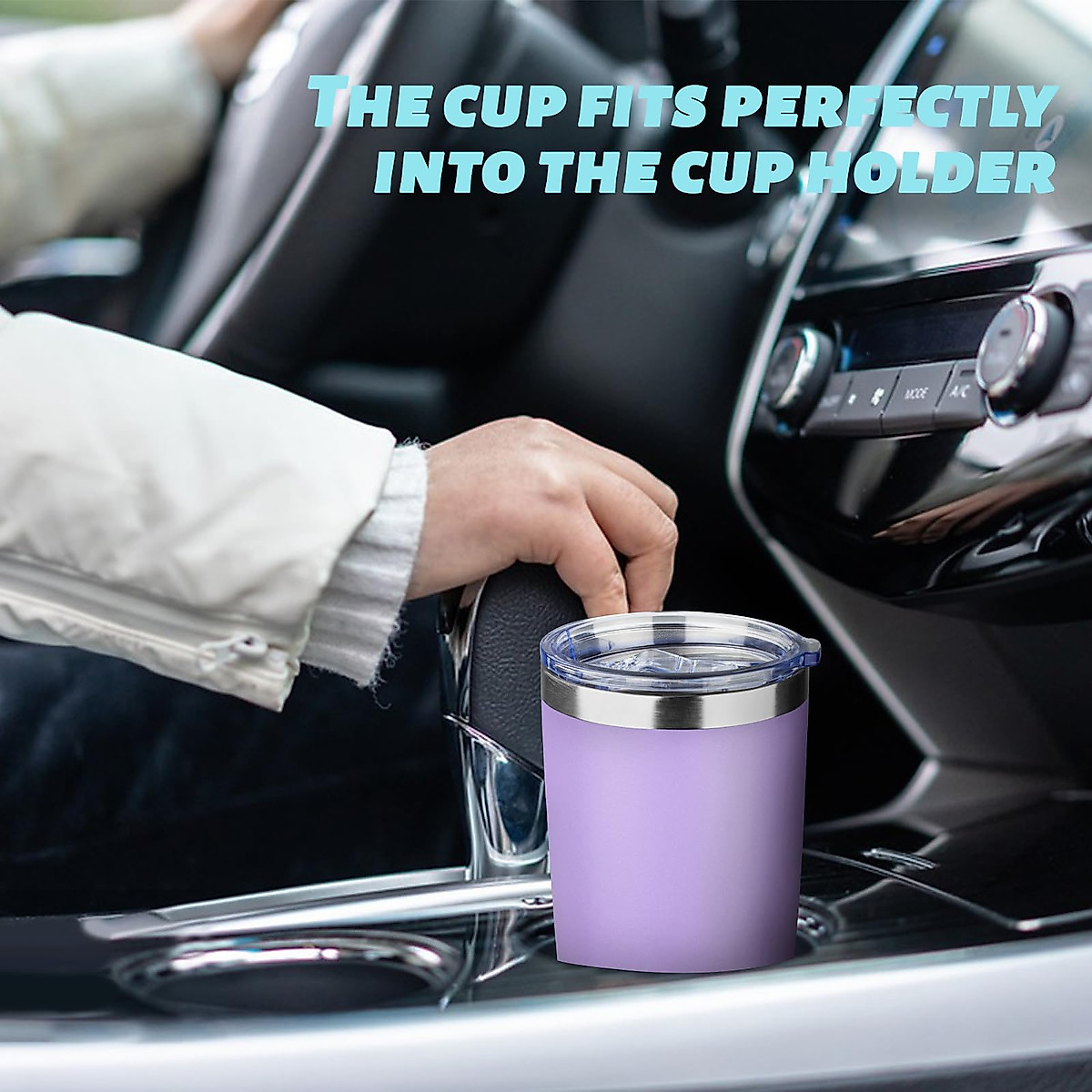 ATIKZHE 20oz Tumbler with Straw and Brush, Stainless Steel Vacuum Insulated tumbler, Double Wall Insulated Coffee Tumbler for Outdoor, Home, Travel,Office (lilac,1pcs)