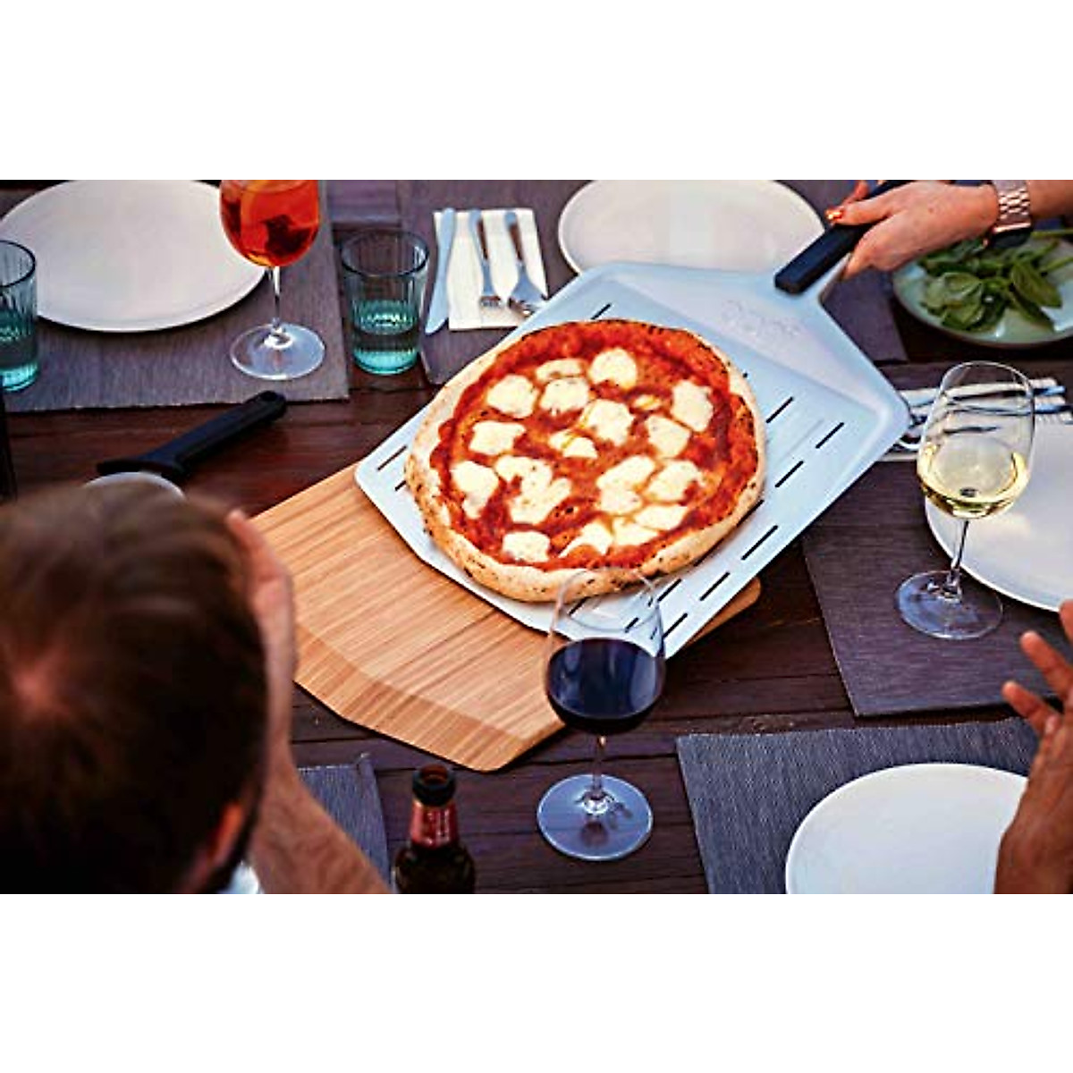 Ooni 12” Perforated Pizza Peel – Long Handle Perforated Aluminium Pizza Paddle – Lightweight Pizza Turning Peel – Ooni Outdoor Pizza Oven Accessories…