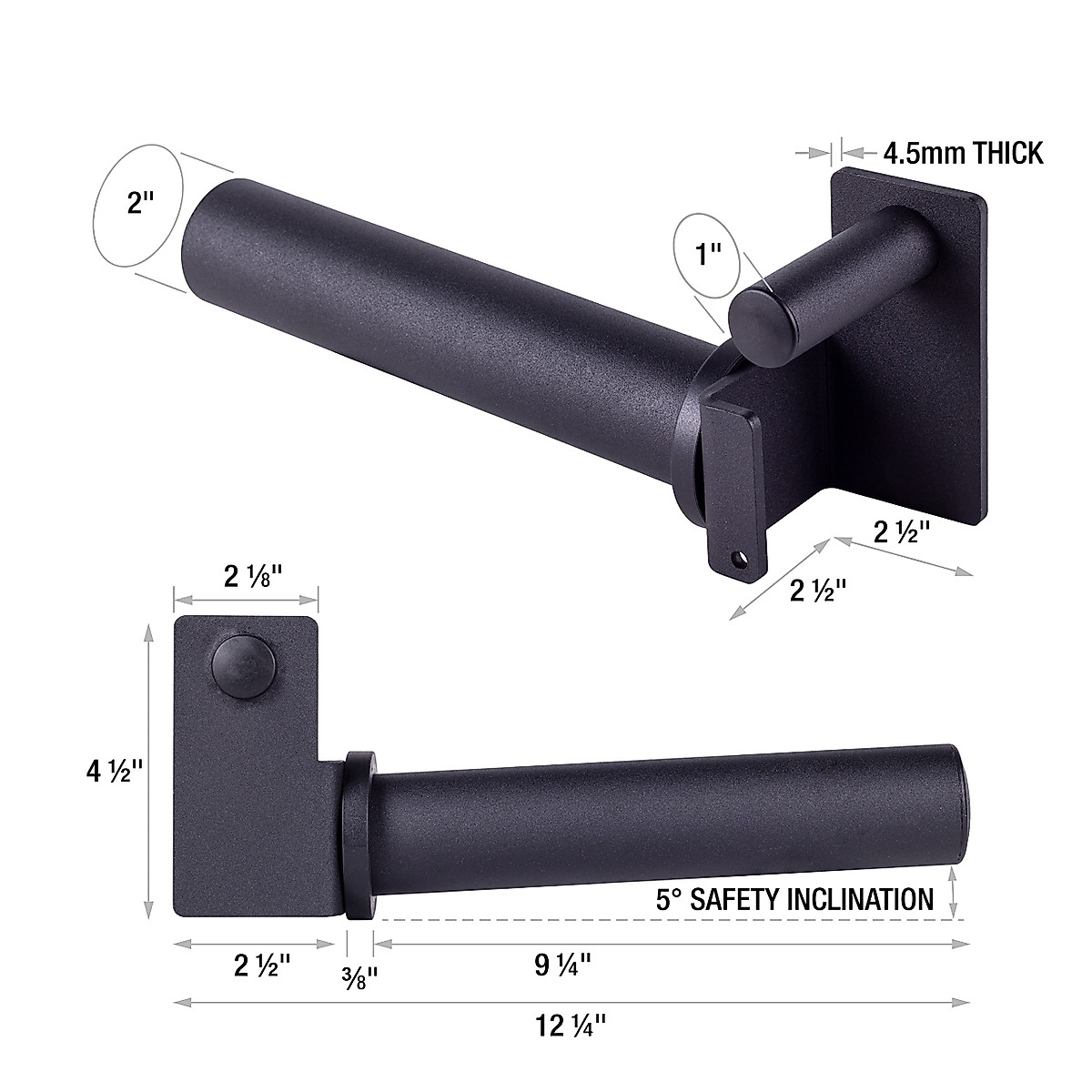 Amstaff Olympic Weight Plate Holder for Power & Squat Racks – Available 2x2 – 2.5x2.5 – 3x3 Inch Tube Sizes – 9-inch Weight Plates Horn Storage Attachment for Power Squat Rack – (Pair) (2.5" x 2.5")