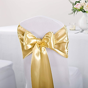 10-Pack Satin Table Runner Light Gold 12 x 108 inches Long, Table Runners for Wedding, Birthday Parties, Banquets Decorations（10 Pack, 12x108 Inch, Light Gold）
