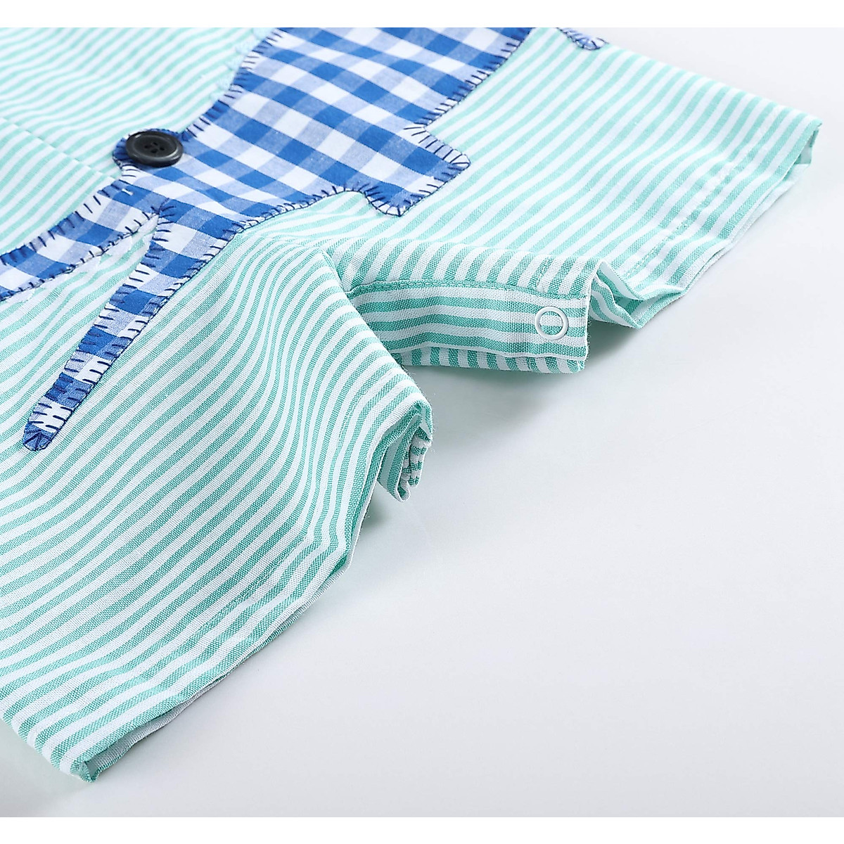 Lil cactus Baby Boys Applique Shortall Overalls Romper, 3-6 Months