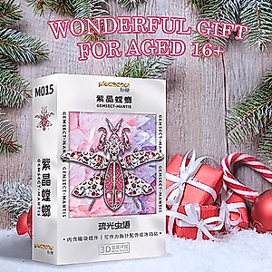 JOMIOD 3D Metal Puzzle, Mantis Metal Model Kits, Insect Themed Animal Fashion Brooch Assembling DIY 3D Puzzles to Build, 3D Model Building Kits for Teens and Adults, Decoration Gift