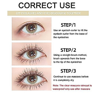 Rosarden Thrive Mascara Primer, Telescopic Waterproof Clear Mascara, Eyelash Primer Before Natural Smudge Proof Eyebrow Raincoat, Defining & Curling Topcoat, No Clumping Lash 0.0353 Ounce, 1Pack