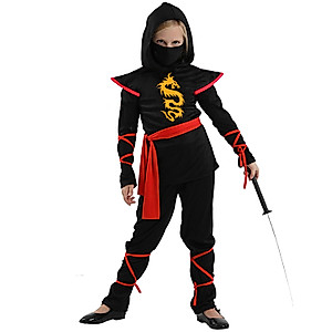 SATKULL Girls Ninja Costume Halloween Ninja Costumes Set for Kids Girl Ninjas Role Playing Dressing Suit(Kids-M-6/7T)