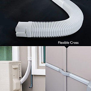 BJADE'S Mini Split Line Set Cover,4'' 16.5 Ft PVC Decorative Line Set Cover Kit for Central Air Conditioner & Heat Pump