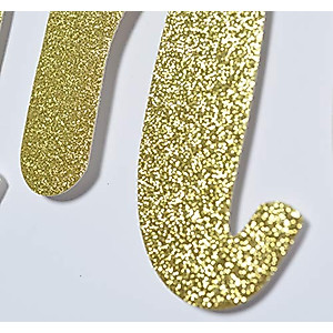 Bon Anniversaire Banner for Happy Birthday Party Decorations French Theme Sign Photo Backdrop (Gold Glitter)