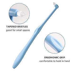 LOVEWEE End-Tuft Tapered Trim Toothbrush, 6 PCS Tufted Toothbrush Interspace Brush Wisdom Gap Toothbrush for Orthodontic Braces Bridges Line and Detail Cleaning