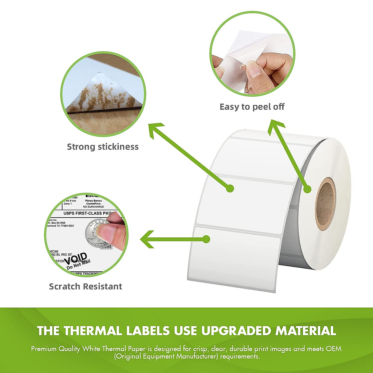 2" x 1" Direct Thermal Label Multipurpose Address Perforated & Compatible with Rollo, Zebra, & Other Label Printers (2"X1" 1300 Labels X 12Rolls)