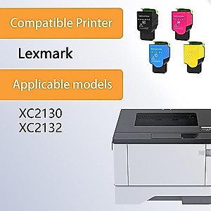 XC2132 Toner Cartridge Remanufactured XC2130 24B6008 24B6009 24B6010 24B6011 Toner Cartridge Replacement for Lexmark XC2130 XC2132 Printer(4-Pack)