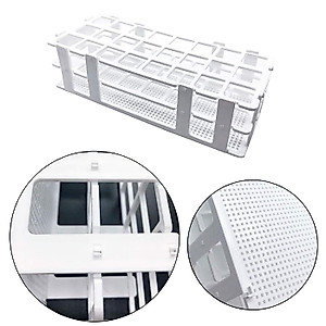 Luckkyme Plastic Test Tube Rack 2 Pack 24 Holes Lab Test Tube Rack Holder for 25mm and Below The Test Tubes, Detachable, White