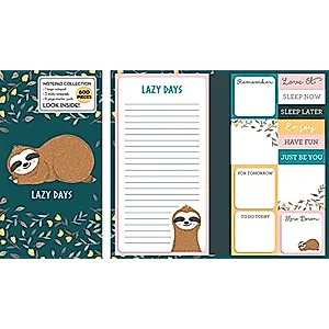 Book of Sticky Notes: Notepad Collection (Sloth Lazy Days)