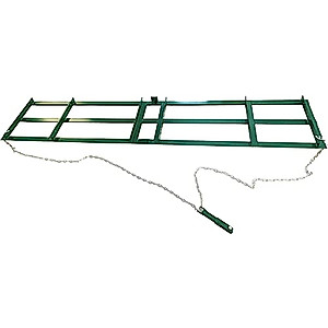 LANDZIE Drag Harrow Driveway Grader Landscape Power Rake for ATV, UTV, Tractor, Mower - 8 Ft Reinforced Steel (Two 4 ft Sections) - Tow Behind Yard Lawn Leveling Tool with 4 Ft Heavy Duty Chain