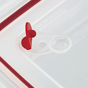 Sterilite Food Storage Container Ultra-Seal Clear Rectangular 16 Cup, Rocket Red Trim