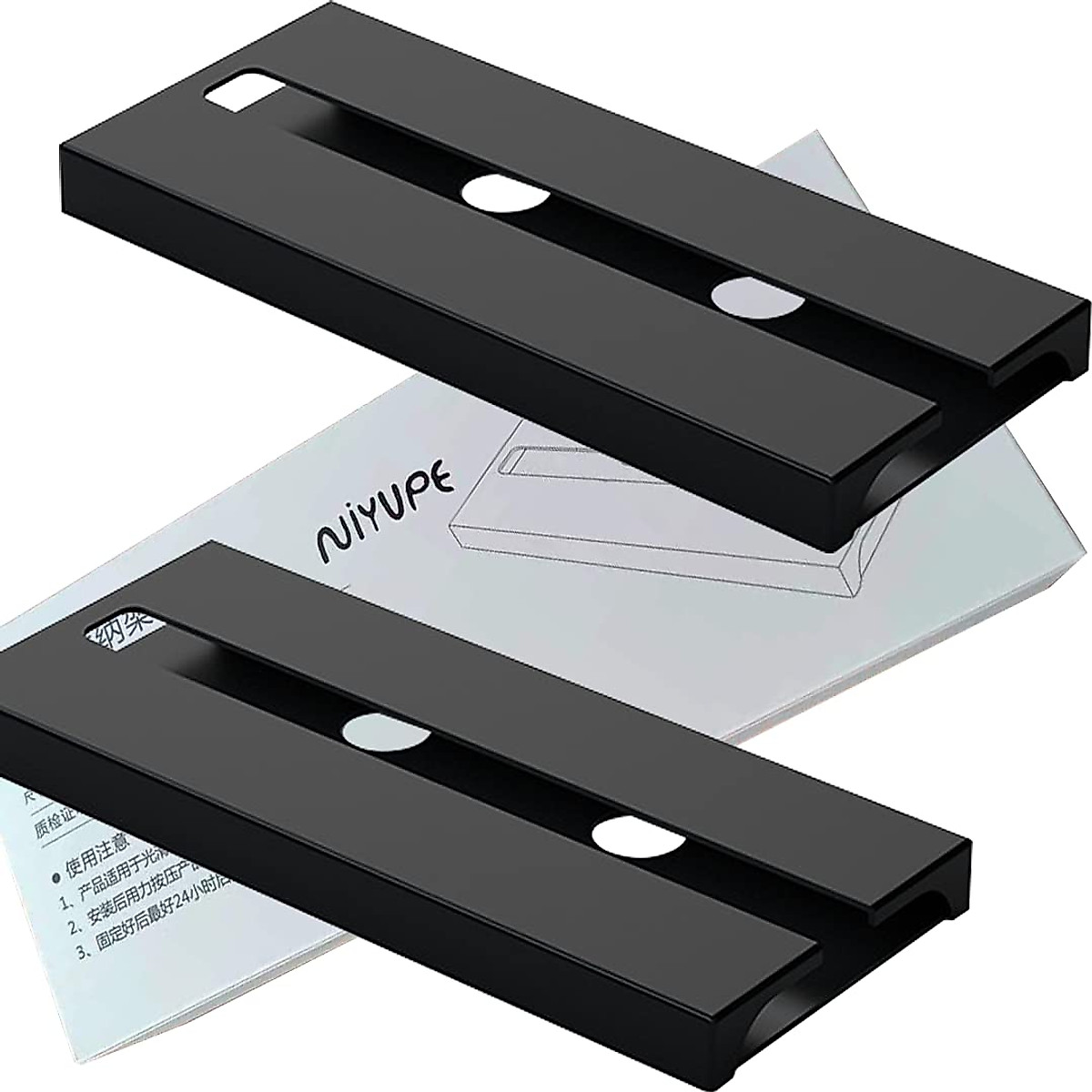 NIYUPE Wine Glass Rack plastic - Under Cabinet Stemware Wine Glass Holder Glasses Storage Hanger，For storage of goblets, wine glasses，2 Pack Bar Kitchen Hanger，black