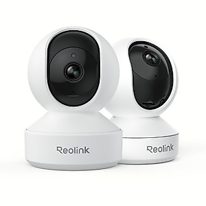 REOLINK Cameras for Home Security, 4MP HD Plug-in Security Camera Indoor Wireless, 2.4/5Ghz WiFi, Pan Tilt, Night Vision, Baby Monitor/Pet Camera, Home Cameras with App for Phone, E1 Pro (2 Pack)