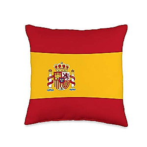 Miftees Country Flag Gifts Spanish Spain Flag Throw Pillow, 16x16, Multicolor