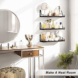 SRIWATANA U Shelves Wall Mounted Set of 3 and Large Floating Shelves Set of 3 （Contains 2 Items）