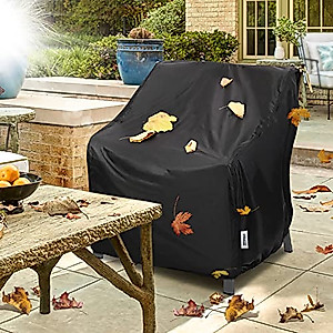 VARIETYFACE Waterproof Patio Furniture Covers,Outdoor Chair Covers 2 Pack Sunproof,Durable Lawn Chair Covers,Fits up to 35W x 38D x 31H inches Black