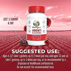 Mary Ruth's 5-1 Immunity Gummies with Elderberry for Kids & Adults | Cherry | Pectin Based | Vegan | 90 Count