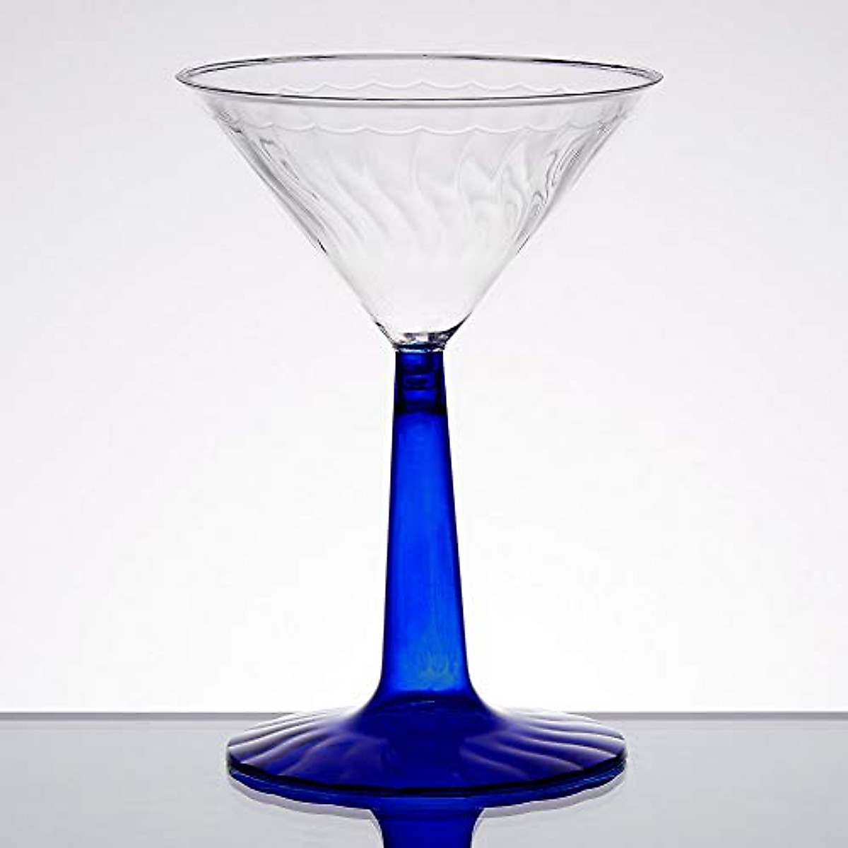 Fineline Settings 12-Piece Flairware 2-Piece Martini Glass, 6-Ounce, Blue