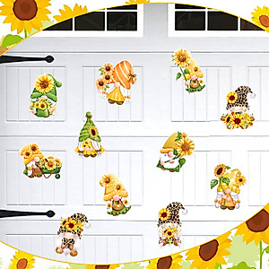 12Pcs Sunflower Gnome Refrigerator Magnets Spring Sunflower Party Decorations Spring Sunflower Refrigerator Magnets Sunflower Spring Gnome Fridge Garage Door Magnets for Fridge Car Mailbox Decor