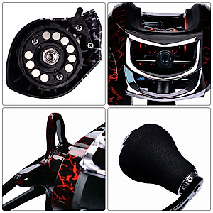 Fishing Baitcasting Reel, 18+1BB Drag Baitcasters, Magnet Braking System Bait Caster Reel, 7.1:1 Gear Ratio Ultra Smooth Baitcaster Fishing Reel DW121L Left Hand