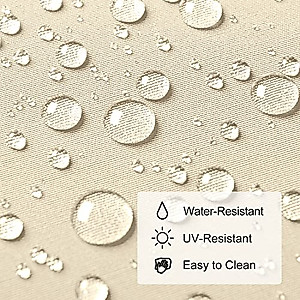 downluxe Outdoor Chair Cushions, Waterproof Tufted Overstuffed U-Shaped Memory Foam Seat Cushions for Patio Funiture, 19" x 19" x 5", Beige, 2 Pack