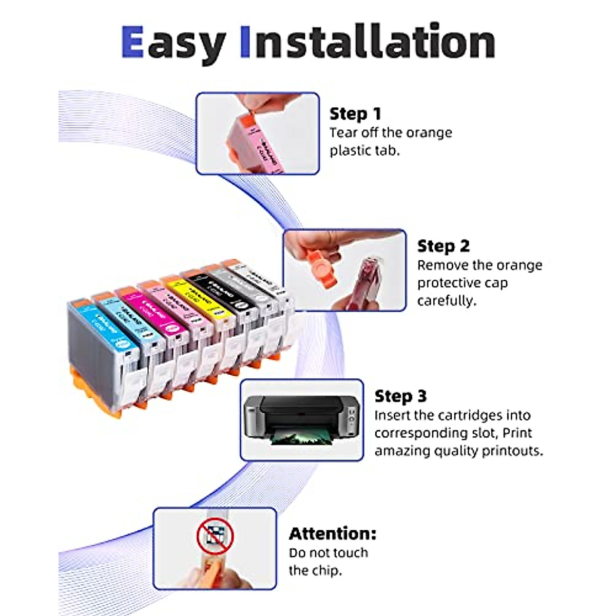 CLI42 CLI-42 Ink Cartridges Replacement for Canon Pixma Pro-100 Pro-100S Inkjet Printer (2BK, 2C 2M 2Y 2PC 2PM 2GY 2LGY 16-Pack)