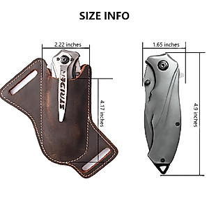 Leather Pocket Folding Shop Knife Sheaths for Belt EDC Holster