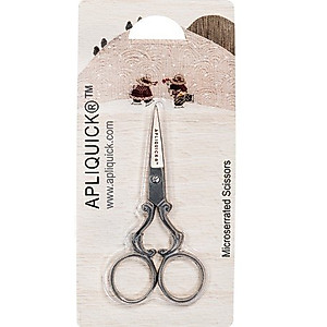 Apliquick Small Microserrated Sewing Scissors, 4-inch