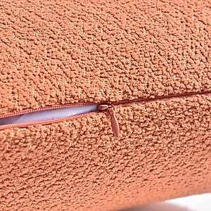 Rythome Set of 2 Cozy Boucle-Like Textured Throw Pillow Covers, Decorative Elegant Lumbar Pillow Cases for Couch Bed and Living Room - 12"x20", Terracotta