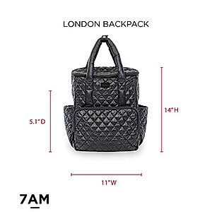 7AM London Baby Diaper Bag – Multifunctional Travel Backpack with Stroller Hooks & Shoulder Straps, Lightweight Diaper Bag for Baby Essentials, Water Repellent With Diaper Changing Pad | (Black)