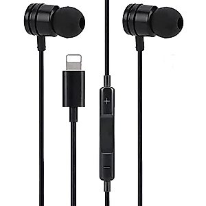 Headphones for iPhone with Microphone, Volume Control and Noise Isolation - Compatible with iPhone 14/13/12/11/7/8/8plus X/Xs/XR/Xs max/pro/se - Supports All iOS Systems（Black）!