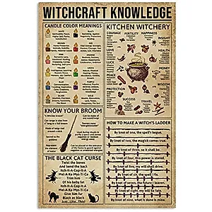 Pozino Tin Sign Witchcraft Knowledge Fun World Education Science Classroom Infographic Tin Sign Great Retro Gifts and Decorative Door Wall School Farm Hospital Metal Sign 8x12