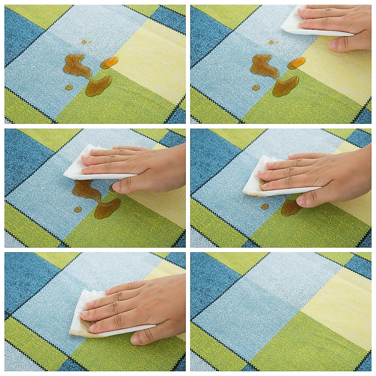 Vinyl Tablecloth with Flannel Backed Waterproof Oil-Proof PVC Table Cloth Wipeable Spill-Proof Plastic Table Cover for Indoor and Outdoor(Morden Checkered, 60 x 102 Inch Rectangle)