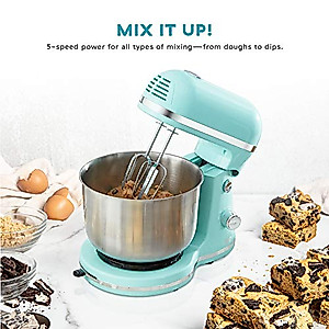 Delish by DASH Compact Stand Mixer, 3.5 Quart with Beaters & Dough Hooks Included - Blue
