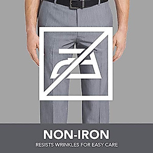 Van Heusen Men's Big & Tall Big and Tall Stain Shield Stretch Straight Fit Flat Front Dress Pant, Black, 40W x 34L