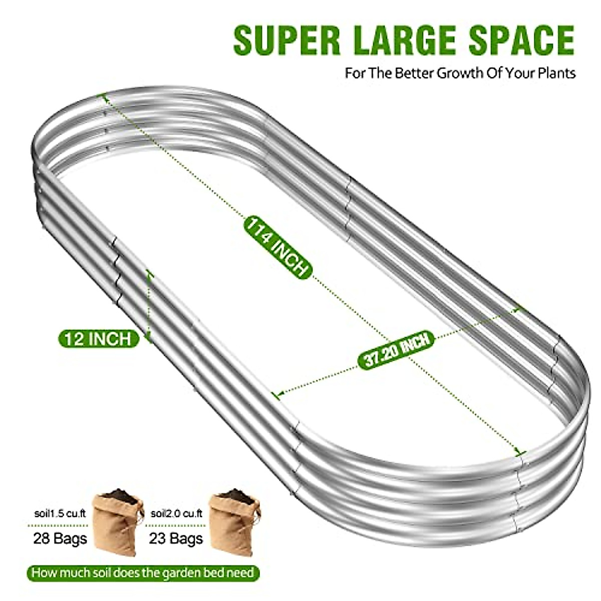 2 Pcs 9 x 3 x 1 FT Galvanized Steel Raised Garden Bed, Large Galvanized Steel Outdoor Planter Box for for Easy to DIY and Clean - Raised Garden Beds Outdoor for backyards, terraces and Balconies