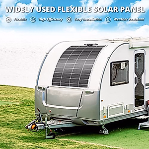 Voltset 200 Watt Flexible Solar Panel, 2 x 100W 12V ETFE Monocrystalline Panel Bendable Solar Panel, Lightweight Solar Panel Charger for RV Car Van Marine Tent Camping