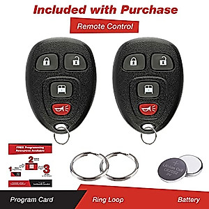 KeylessOption Keyless Entry Remote Car Key Fob Replacement for Chevy Express Savana (Pack of 2)