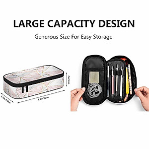 Yekiua T-Rex Surfer Pencil Case Happy Dinosaur Surfer Wearing Sunglasses Big Capacity Pencil Pouch Office College School Makeup Bag For Teens Girls Adults Student