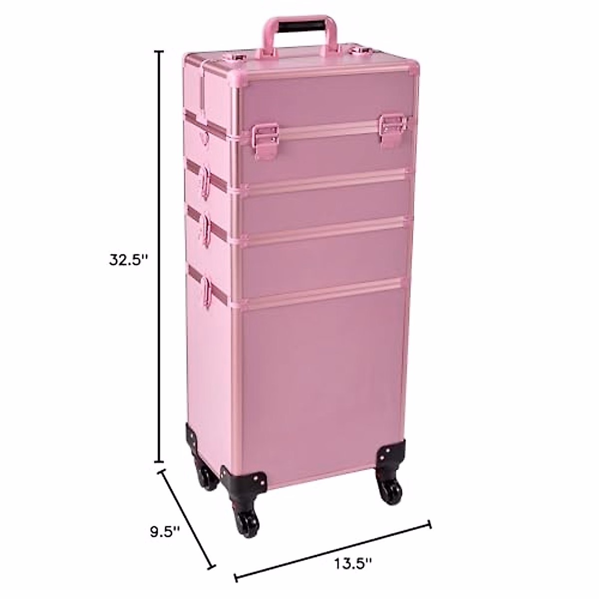Train Case Rolling 5-in-1 with nail polish holder Portable Makeup Professional Cosmetic Organizer Makeup Traveling case Trolley Cart Trunk
